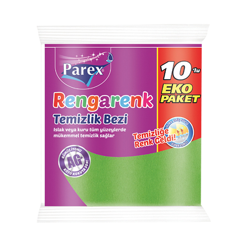 Parex Rengarenk Temizlik Bezi 10 Lu