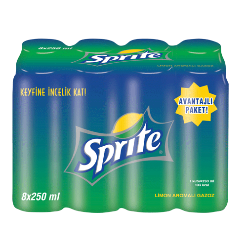 Sprite Gazoz Kutu 8x250 ml